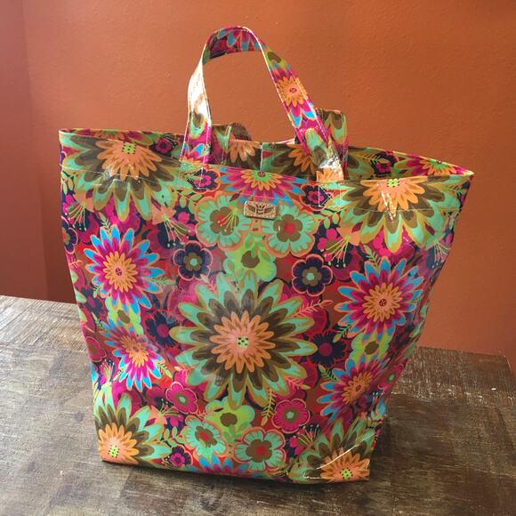 Consuela | Bags | Consuela Grab N Go Basic Trista Busy Floral Tote Bag Everyday Bright Pink Neon ...